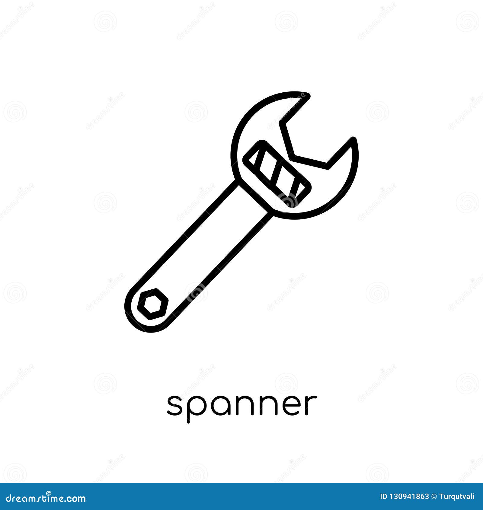 Spanner Icon. Trendy Modern Flat Linear Vector Spanner Icon on W Stock ...