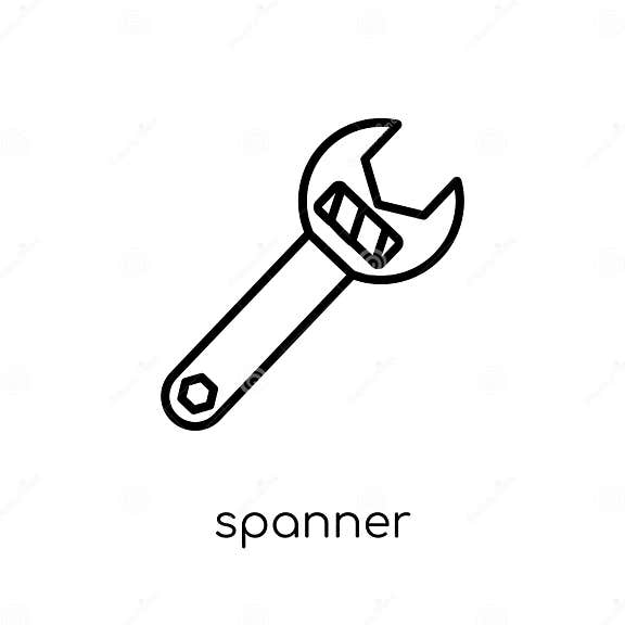 Spanner Icon. Trendy Modern Flat Linear Vector Spanner Icon on W Stock ...