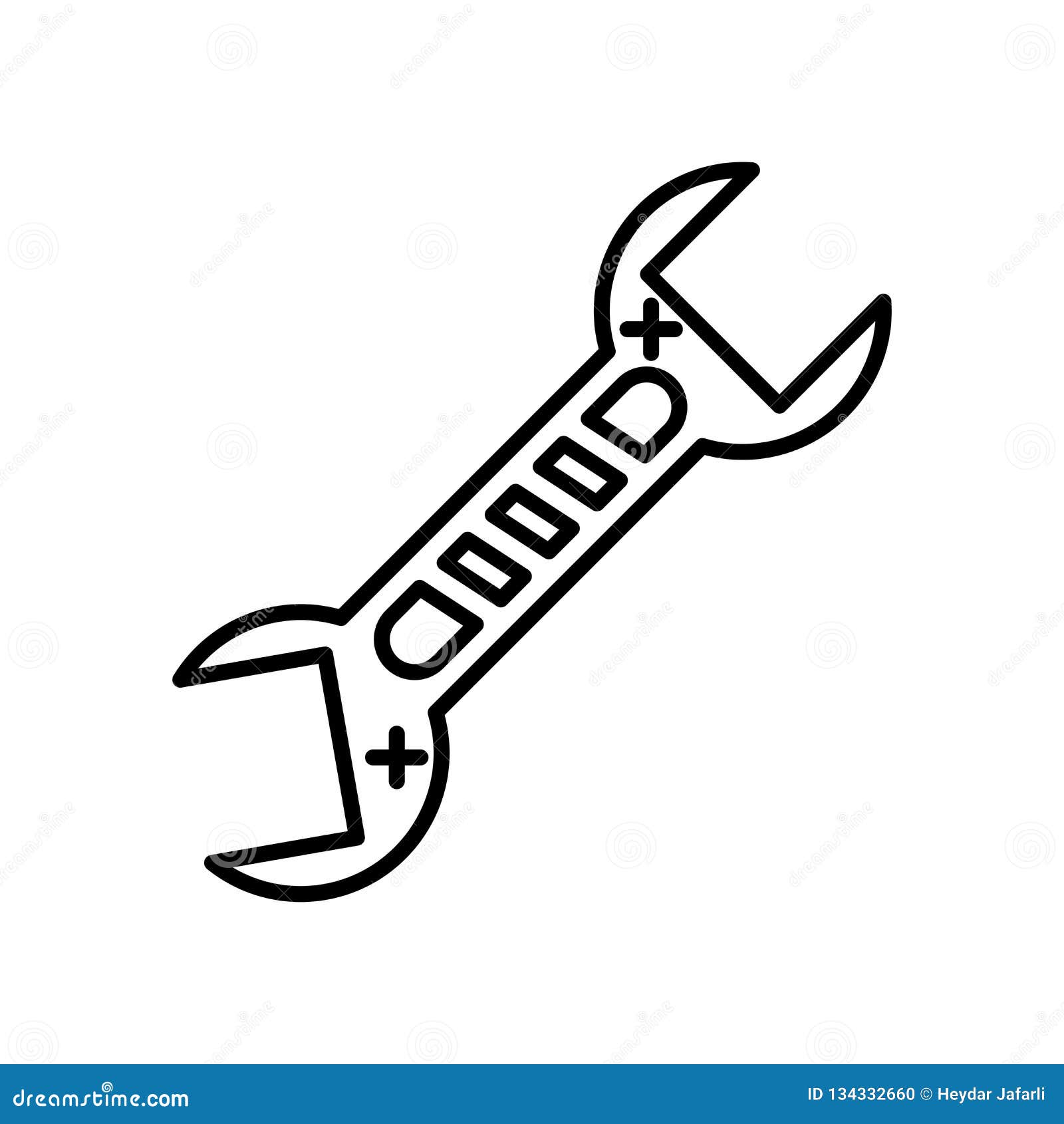 Spanner Icon Vector Sign and Symbol Isolated on White Background ...