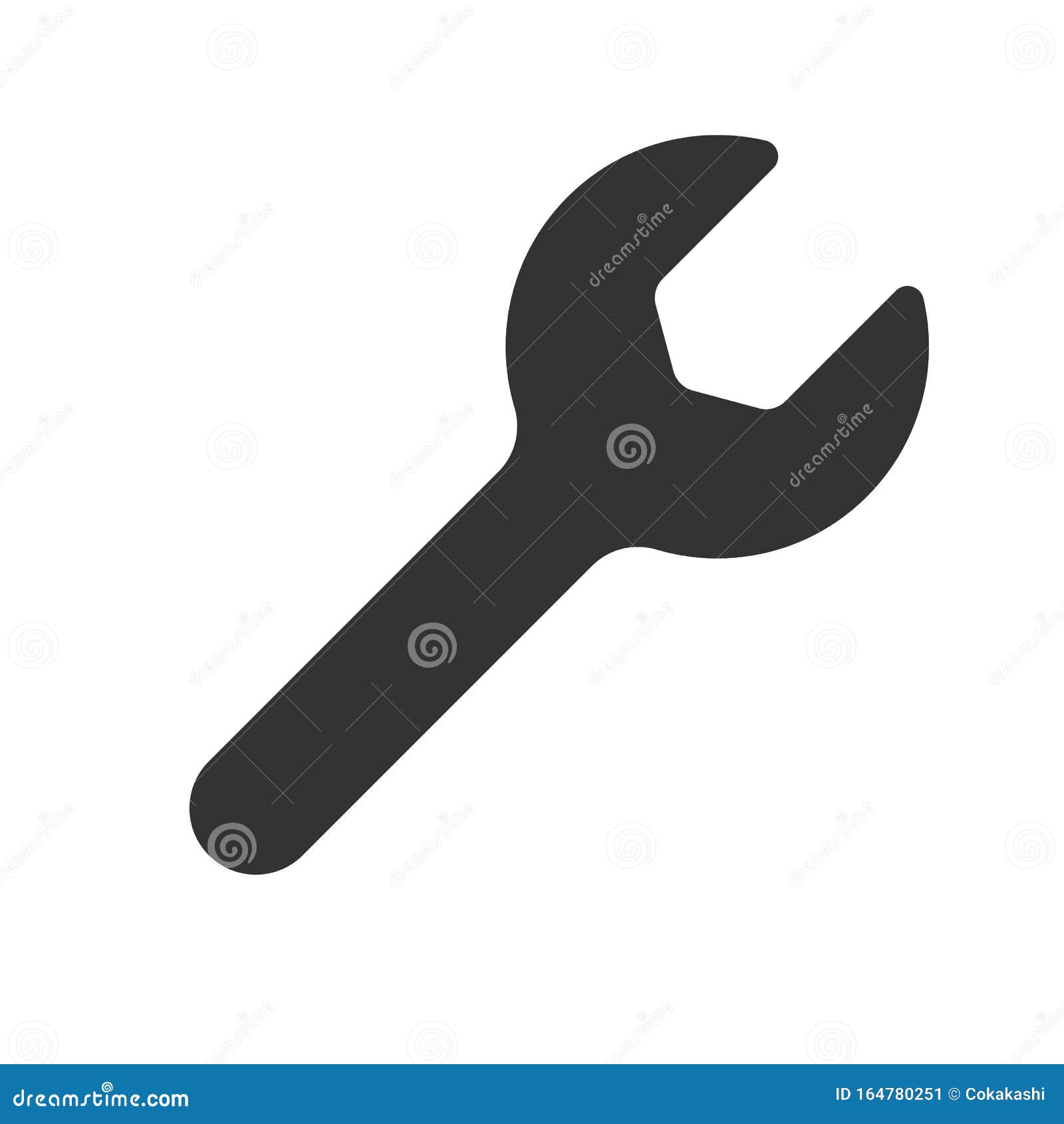 Spanner Icon Vector. Simple and Flat Design, Minimalist Style, Black ...