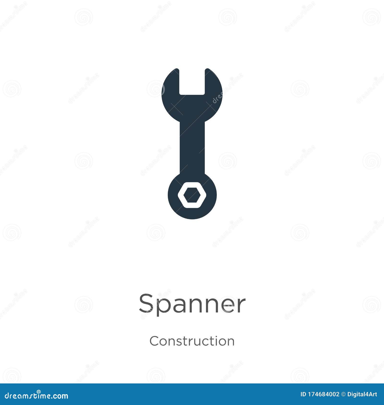 Spanner Icon Vector. Trendy Flat Spanner Icon from Construction ...