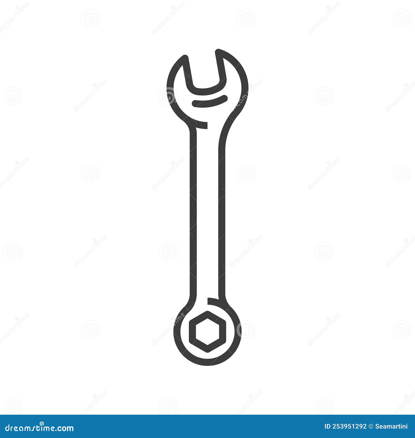 Spanner Isolated Workshop Hand Tool Wrench Icon Stock Vector ...