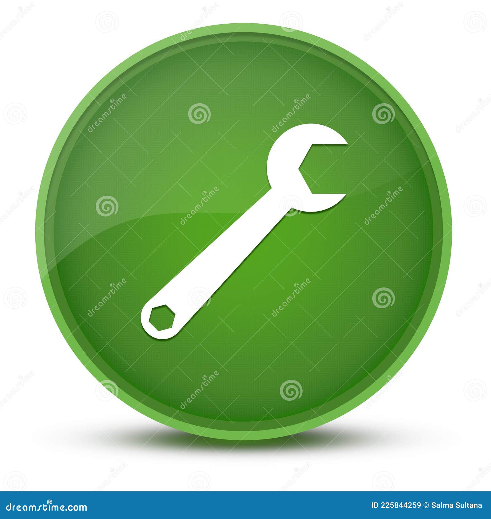 Spanner Luxurious Glossy Green Round Button Abstract Stock Illustration ...