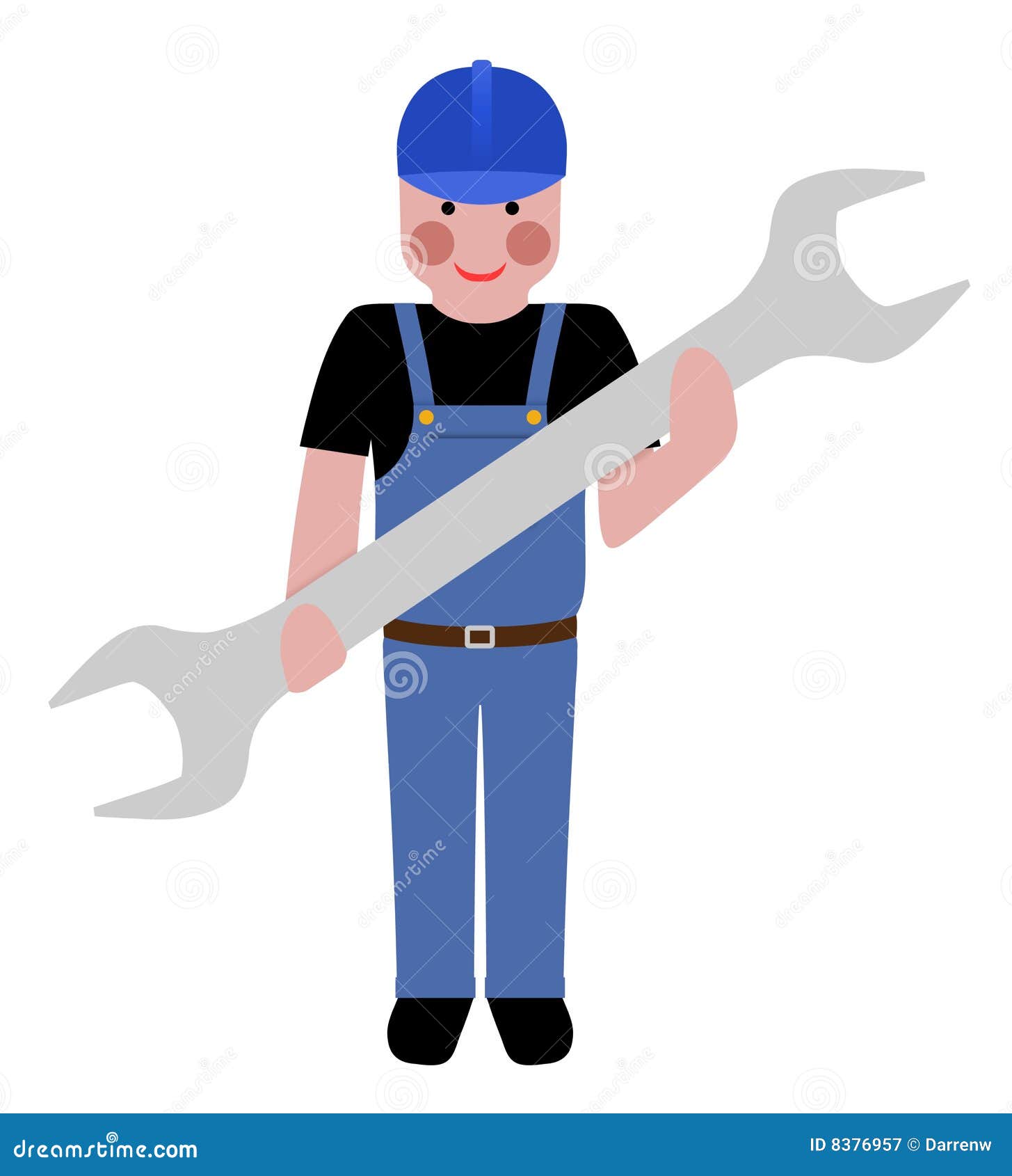 Spanner man stock illustration. Illustration of holding - 8376957
