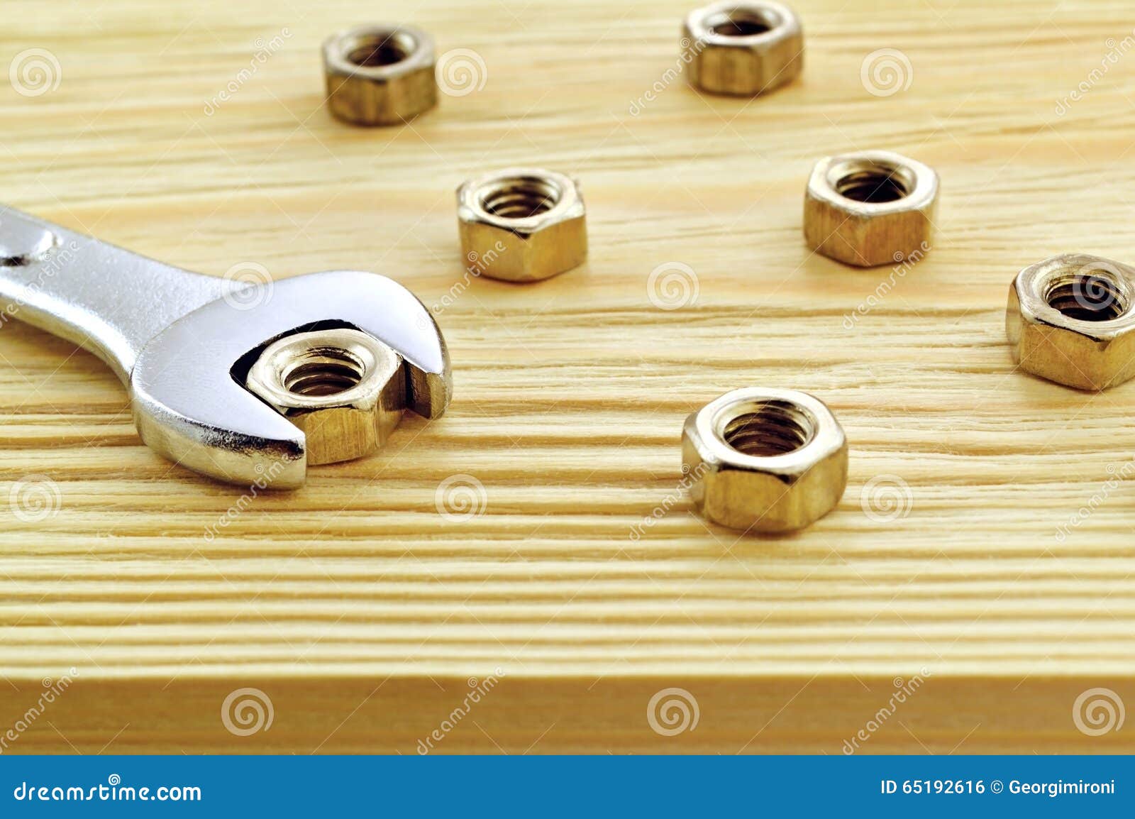 Spanner with nuts stock photo. Image of spanner, steel - 65192616