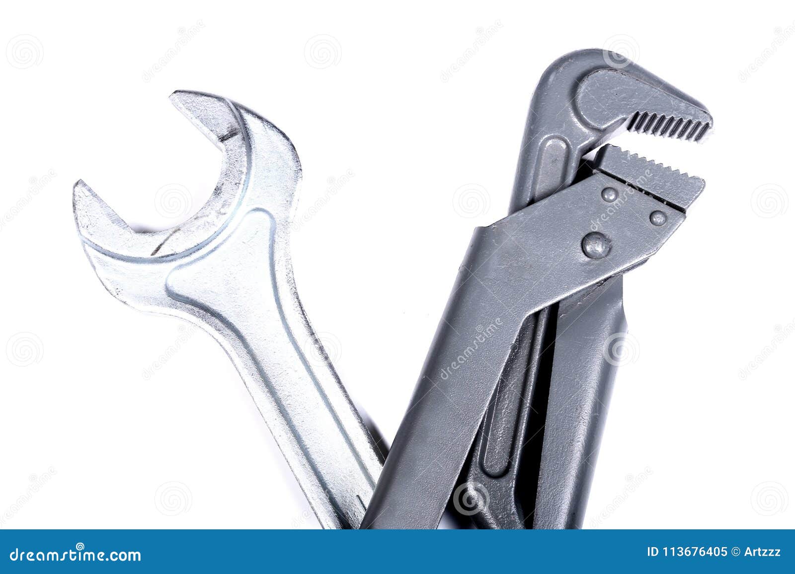 Plumber Wrench Adjustable Wrench And Various Plumbing Components ...