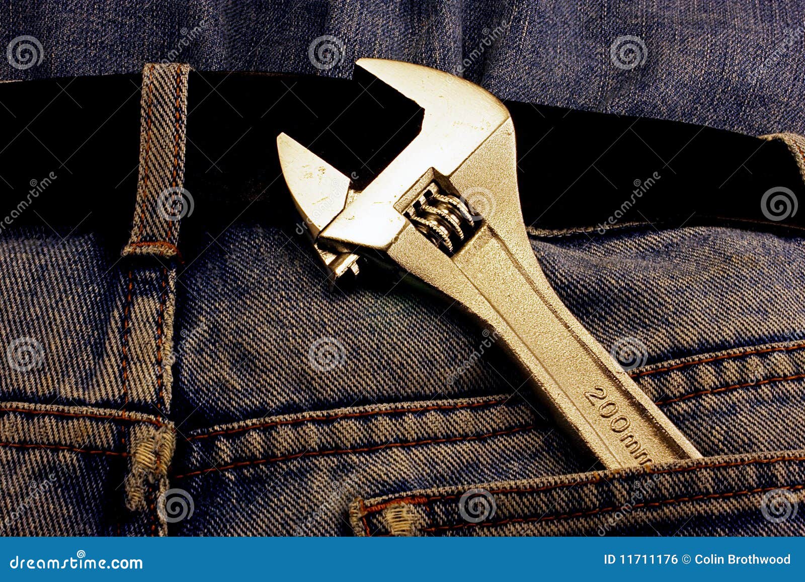 Spanner in the Pocket stock photo. Image of denim, blue - 11711176