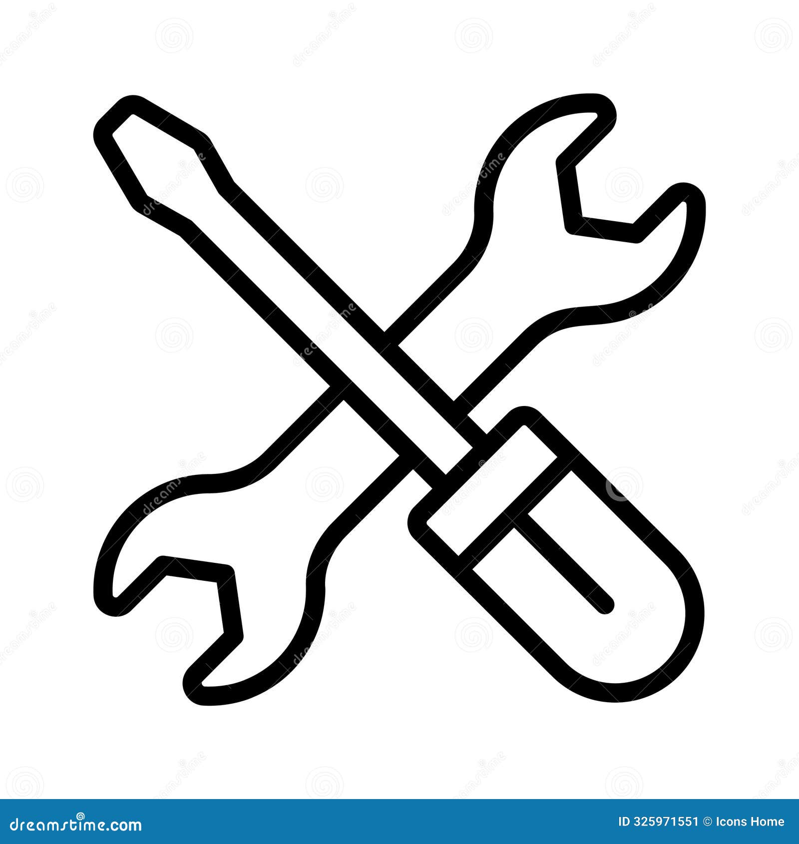 Spanner with Screwdriver Denoting Icon of Repairing Tools Icon Stock ...