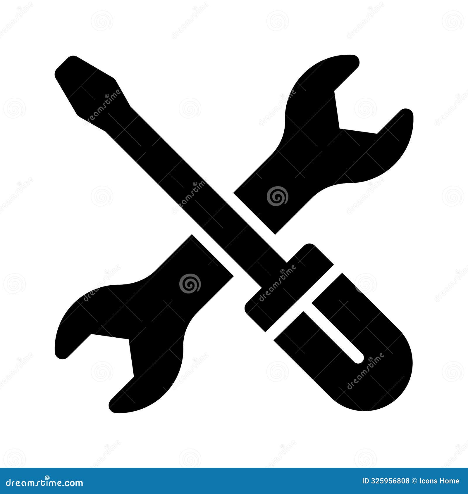 Spanner with Screwdriver Denoting Icon of Repairing Tools Icon Stock ...