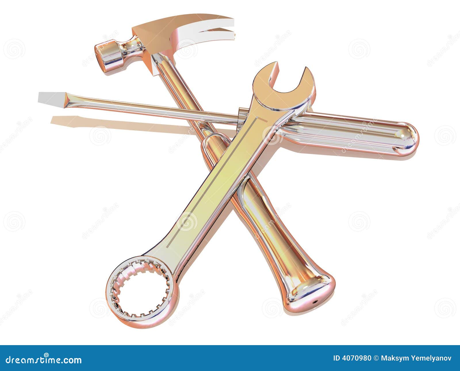 Spanner, Screwdriver, Hammer. Tools Stock Illustration - Illustration ...