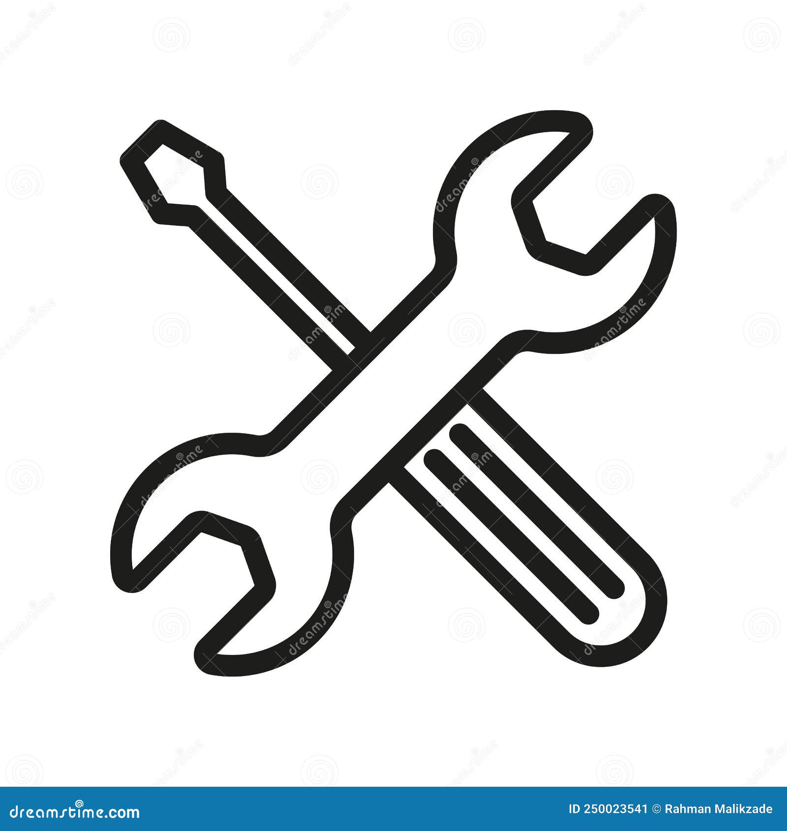 Spanner and Screwdriver Icon. Support Service Line Concept Vector Stock ...