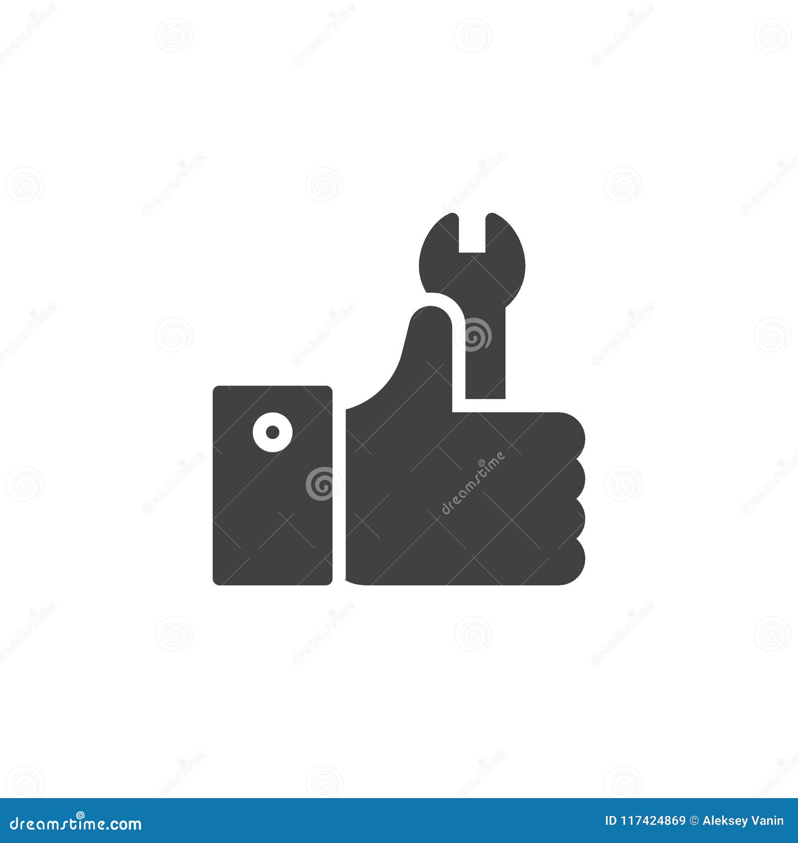 Spanner Service Hand Vector Icon Stock Vector - Illustration of flat ...
