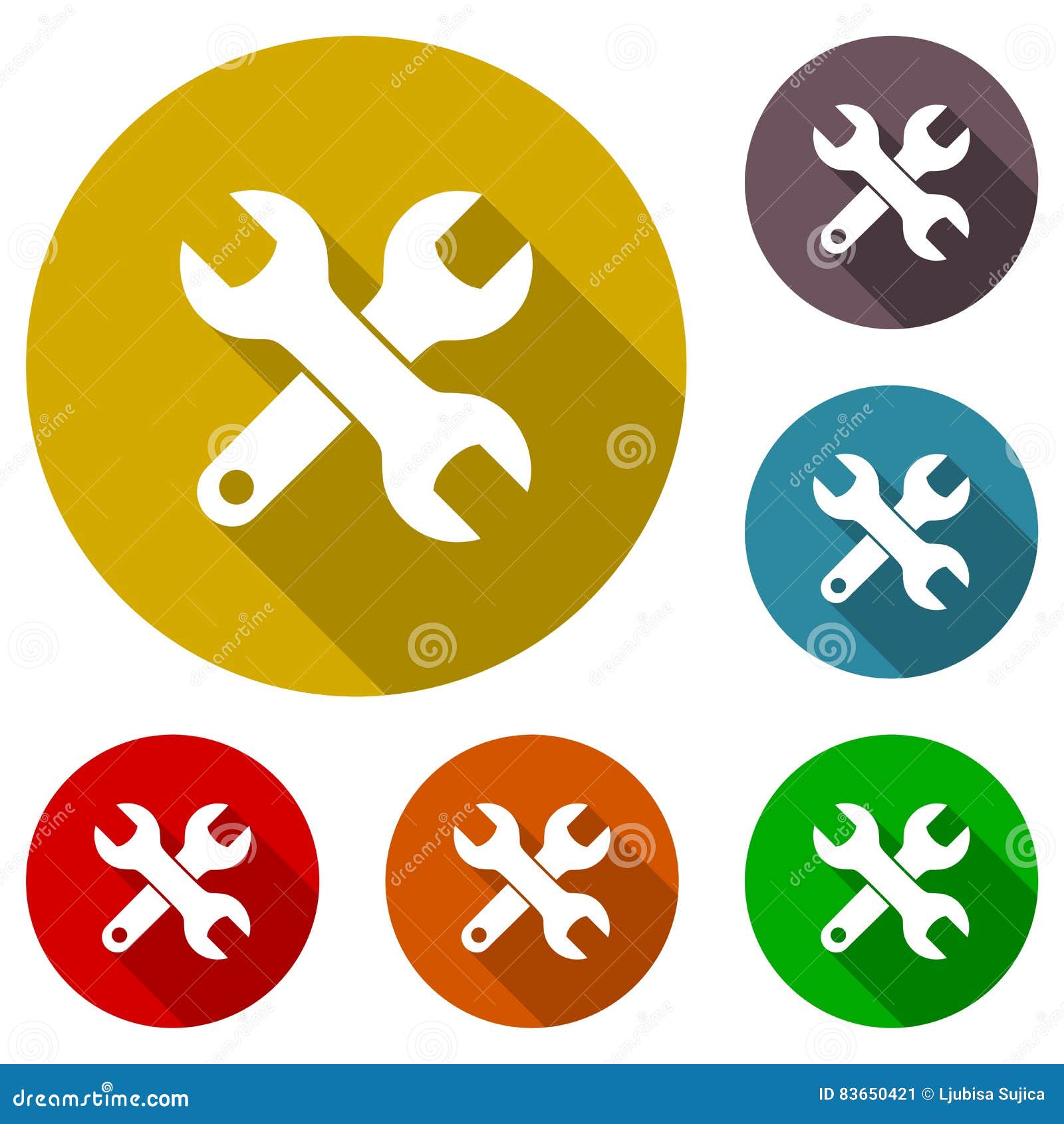 Spanner sticker stock vector. Illustration of support - 83650421