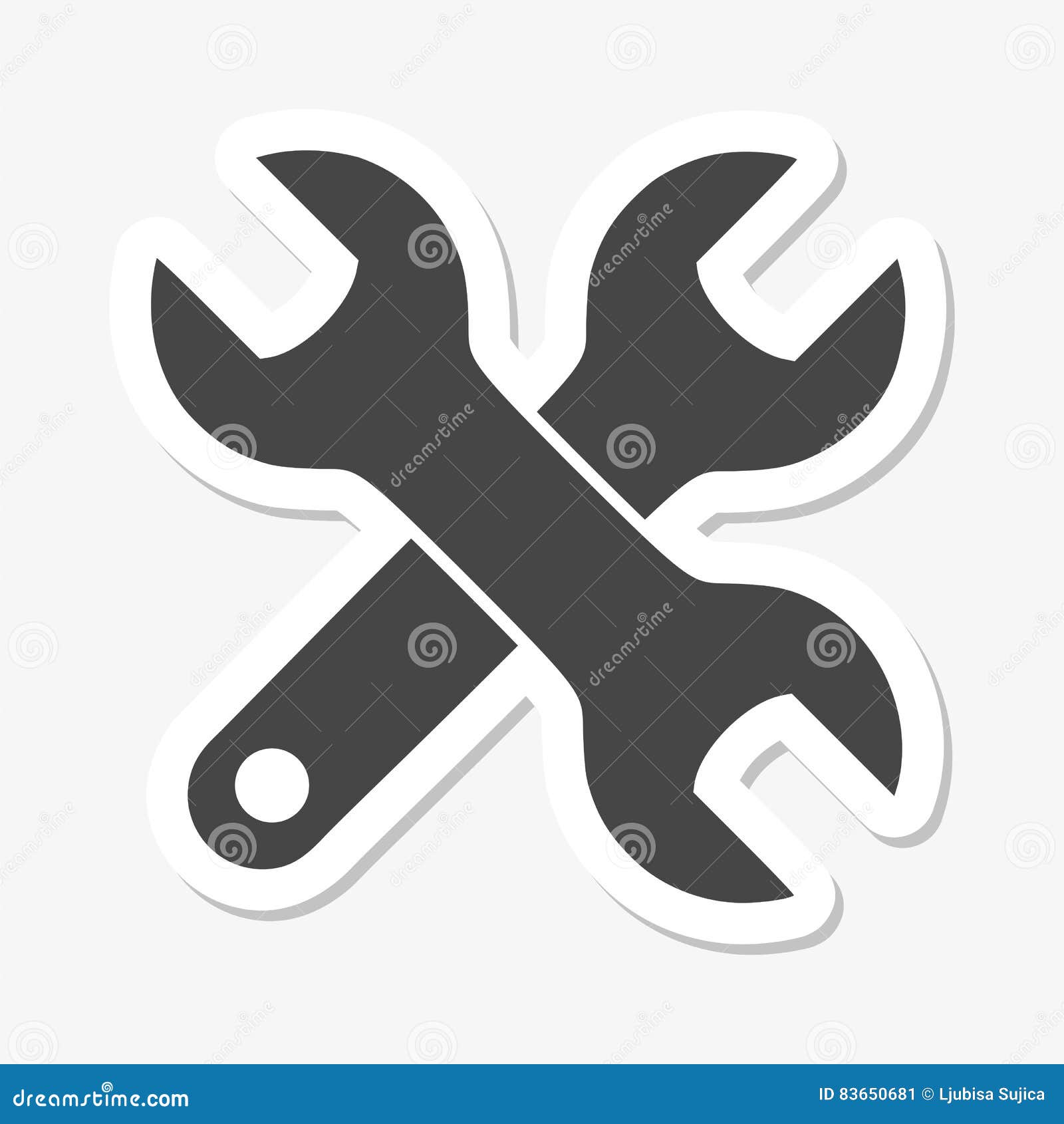 Spanner sticker stock vector. Illustration of gray, color - 83650681