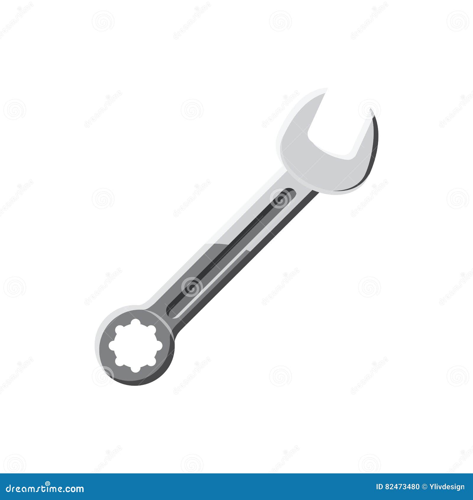 Spanner Tool Icon in Cartoon Style Stock Vector - Illustration of ...
