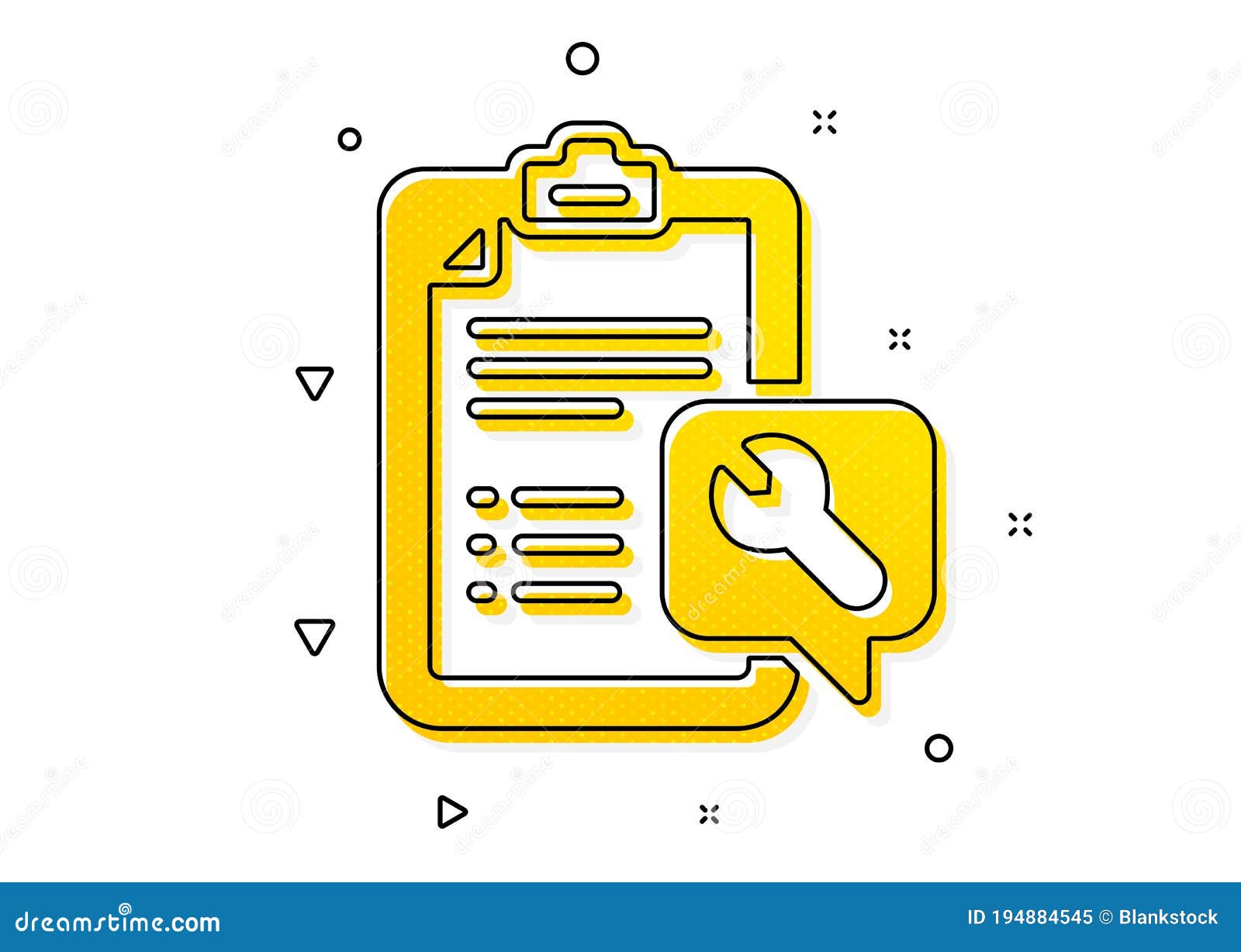 Spanner Tool Icon. Repair Service Checklist Sign. Vector Stock Vector ...
