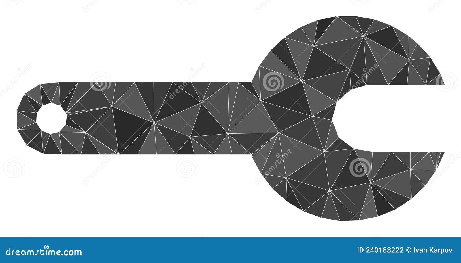 Spanner Tool Triangle Mocaic Icon Stock Vector - Illustration of repair ...
