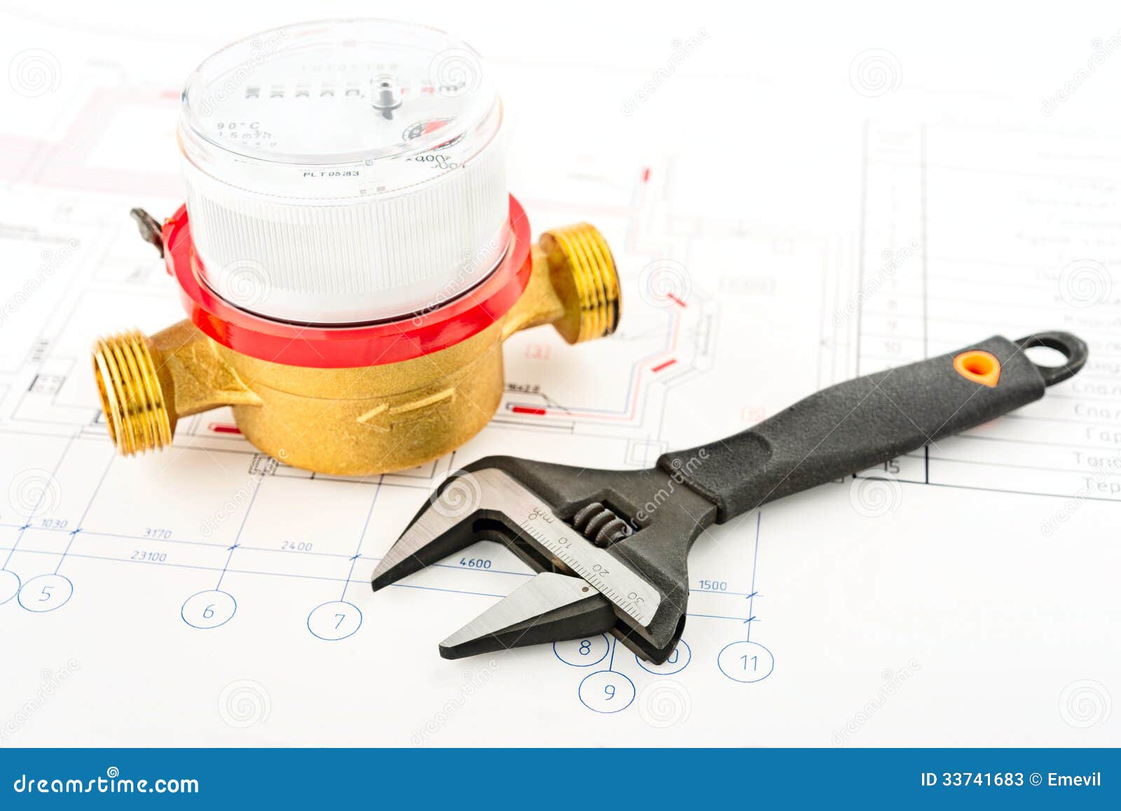 Water Counter Installed In Residential Buildings Royalty-Free Stock ...