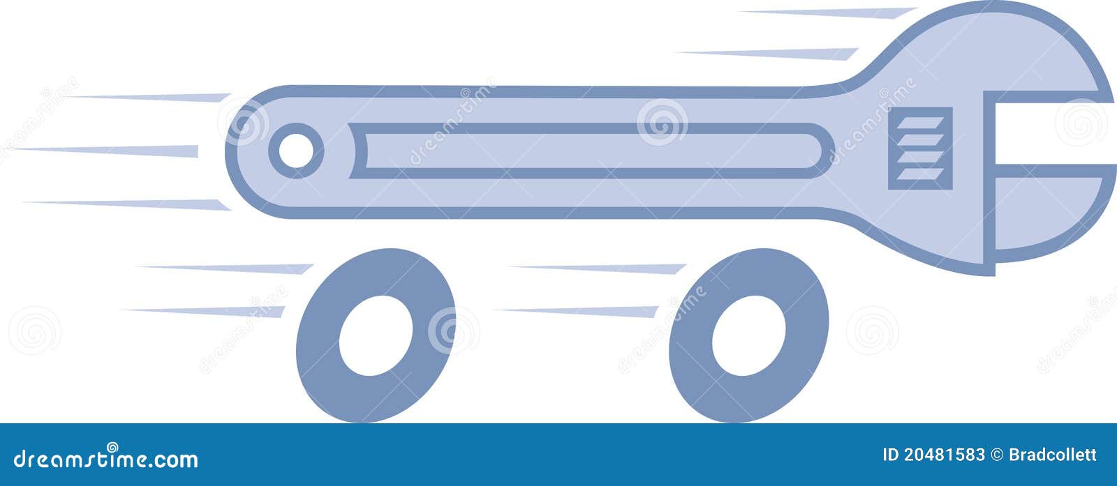 Spanner on Wheels stock vector. Illustration of wheels - 20481583