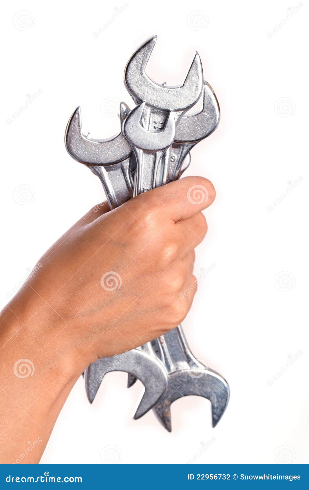 Spanners in hand stock photo. Image of board, chrome - 22956732