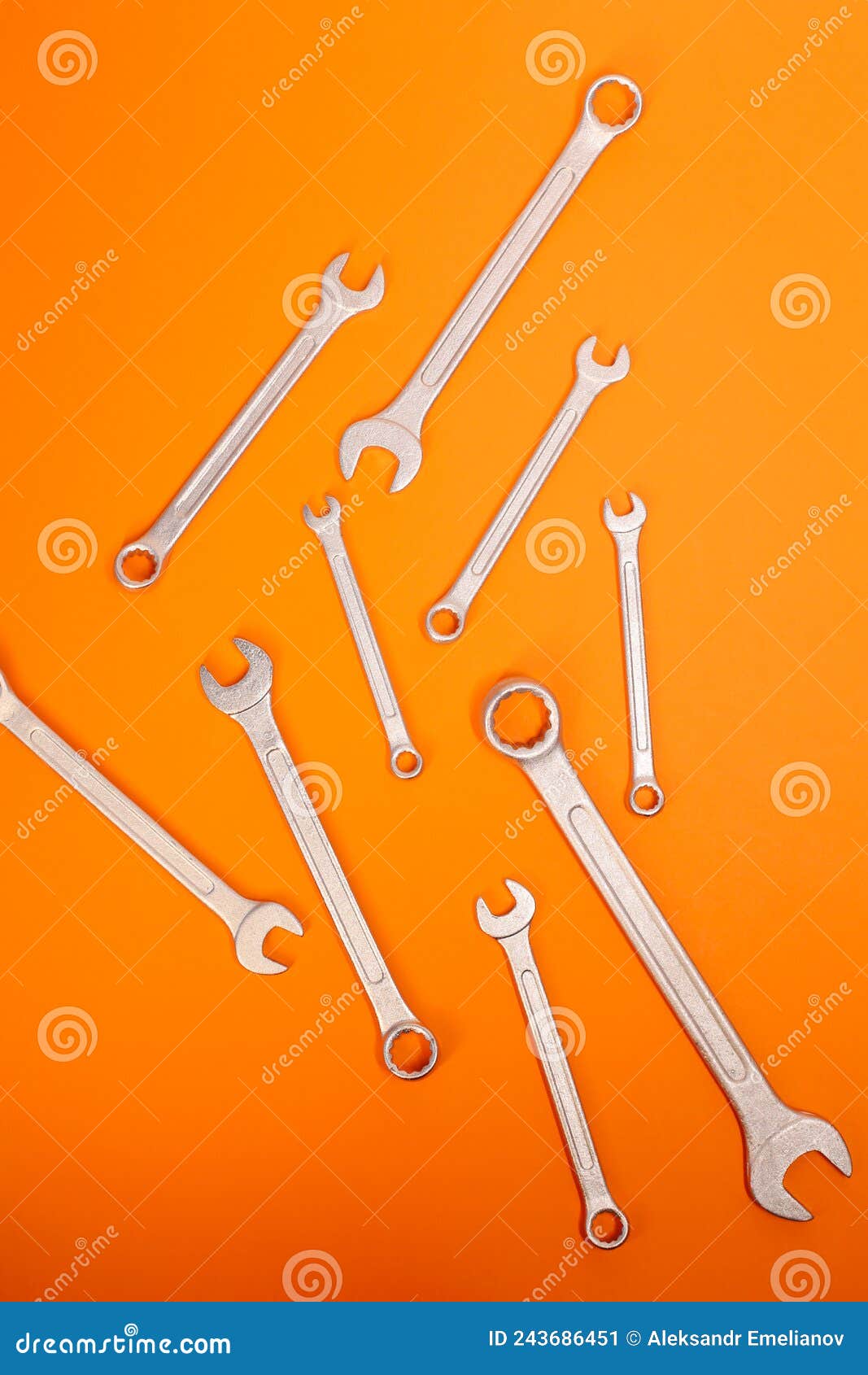 Spanners stock image. Image of gray, products, industrial - 243686451