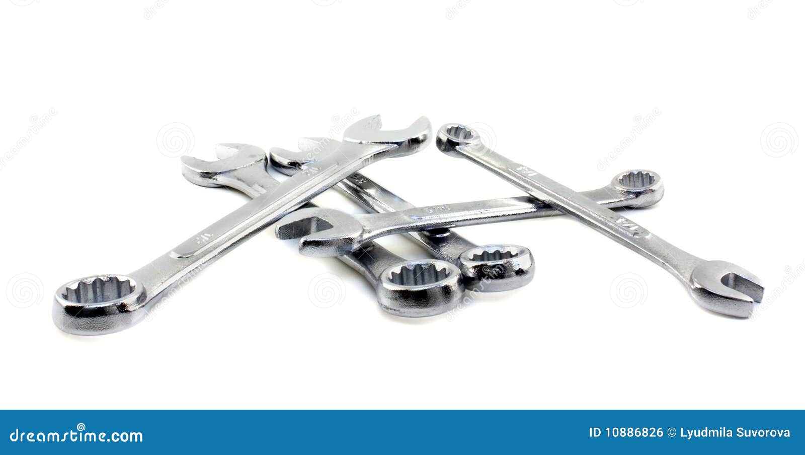 Spanners on White Background Stock Photo - Image of combination ...