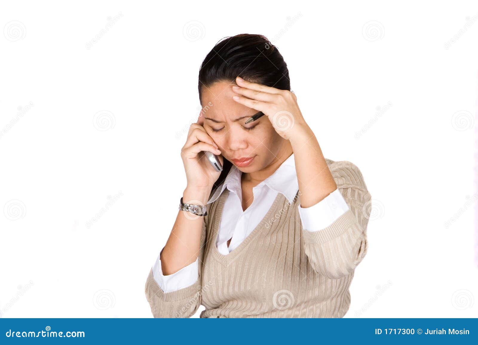 Spanning en bezorgdheid. stock foto. Image of wijfje, emotie - 1717300