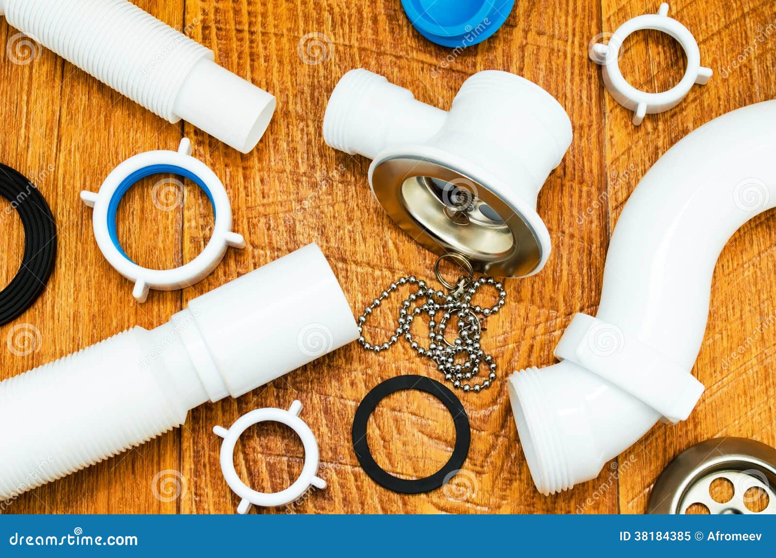 Spare parts for plumbing. stock image. Image of boards - 38184385