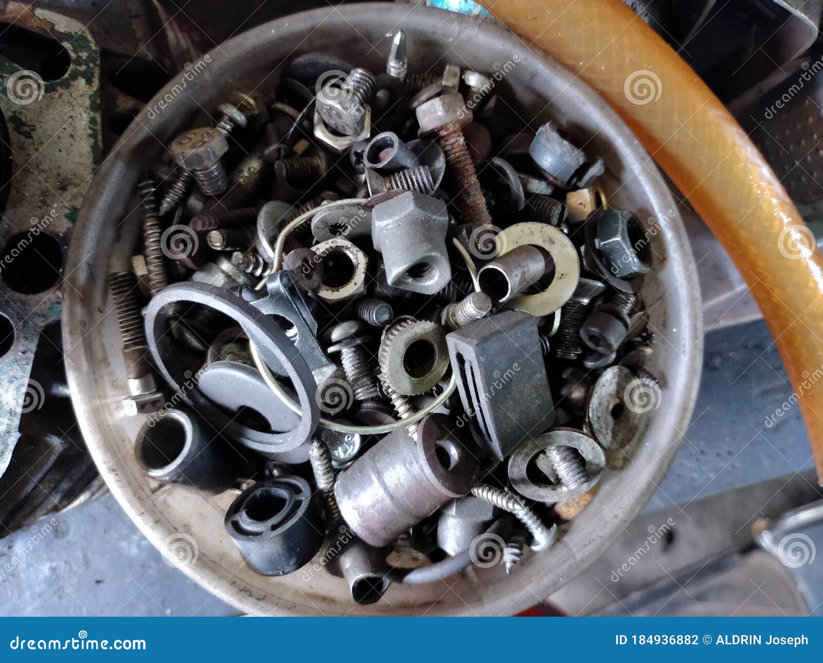 Spare Parts of Vehicles in a Plastic Pot Stock Photo - Image of ...