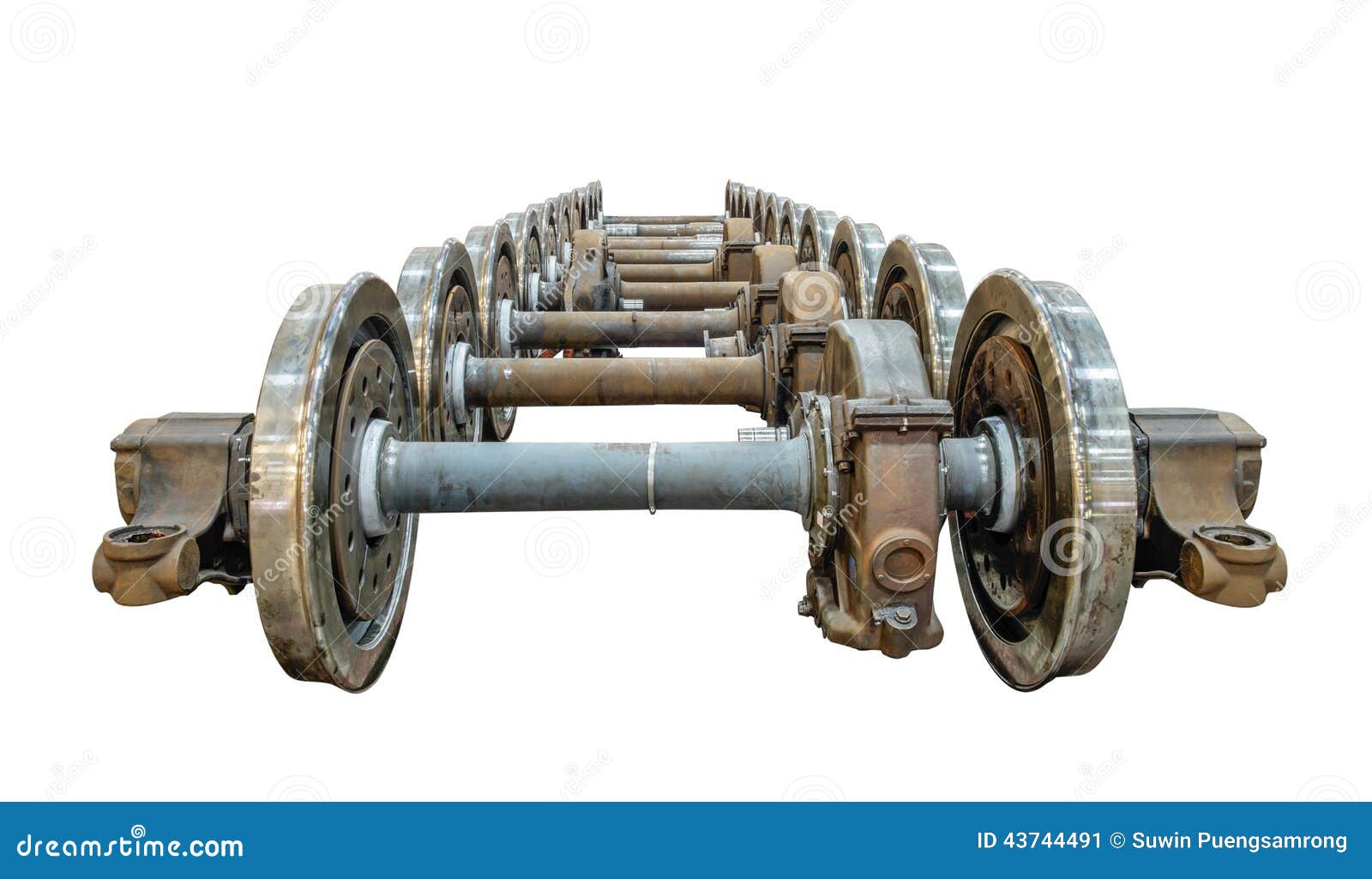 Spare Railway Wheels on the Axle in a Repair Works Stock Image - Image ...