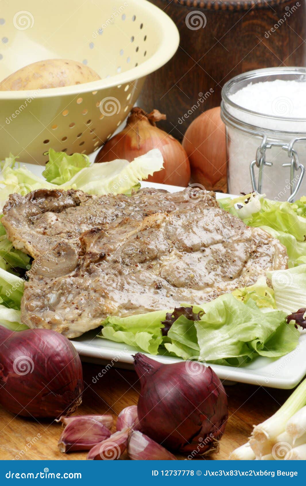 Spare Rib Chops with Organic Vegetable Stock Photo - Image of food ...