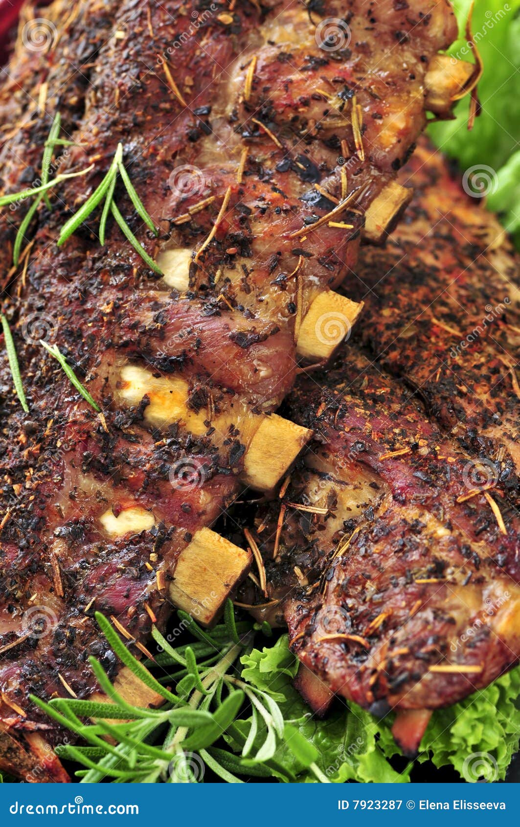 Spare rib dinner stock image. Image of grilled, bones - 7923287