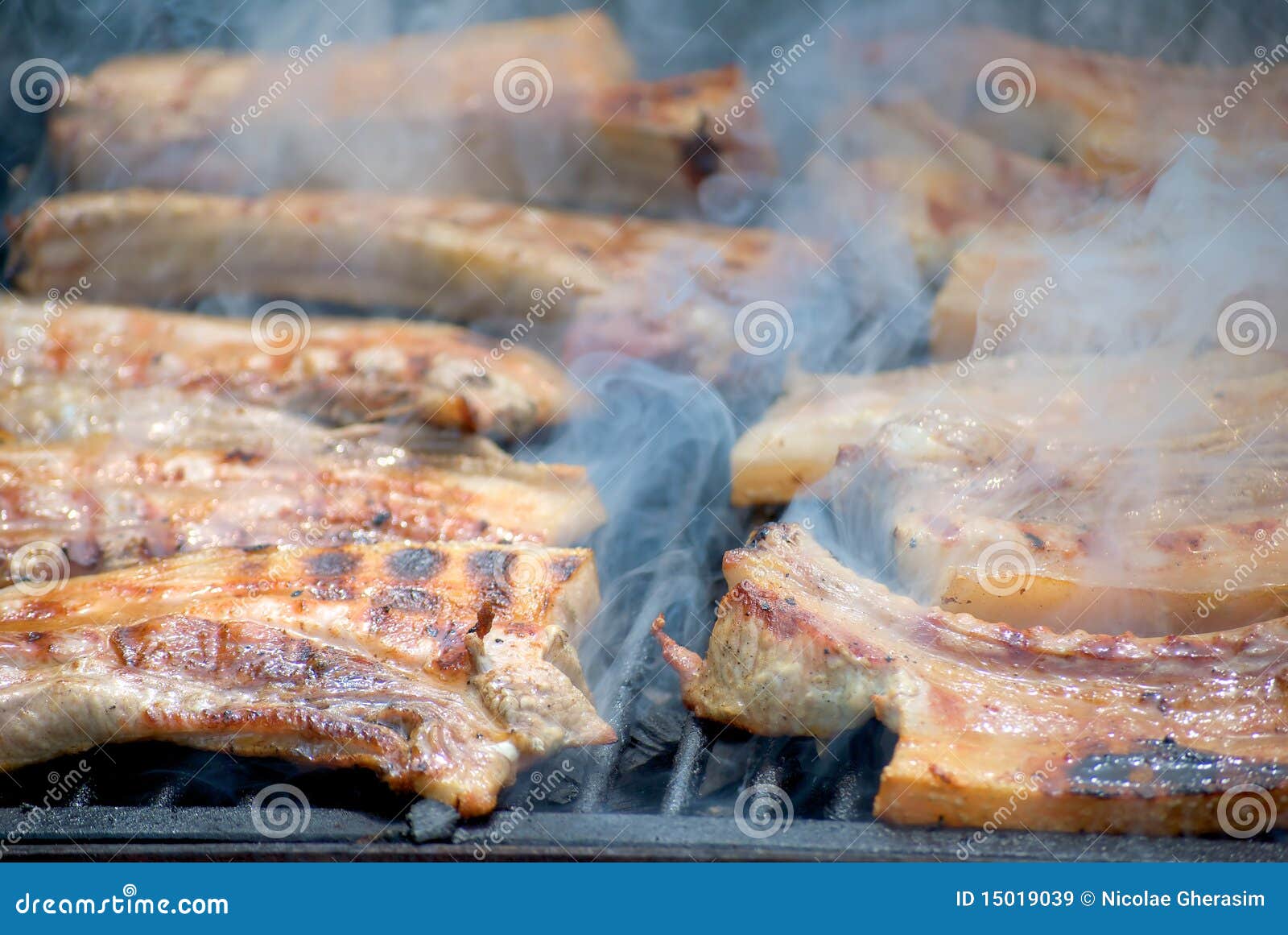 Spare ribs on barbecue stock image. Image of barbecue - 15019039
