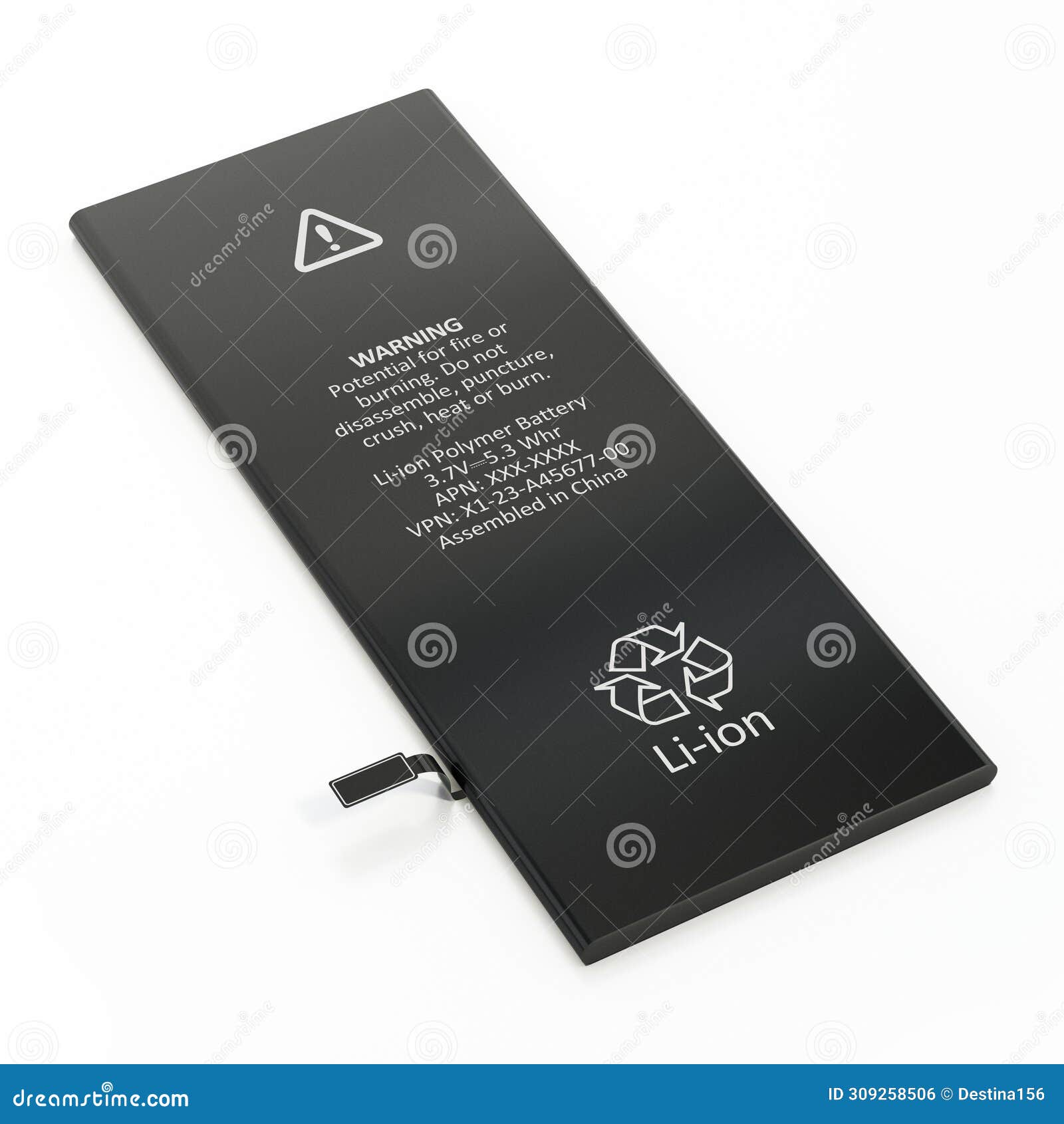 Spare Smartphone Battery Isolated on White Background. 3D Illustration ...