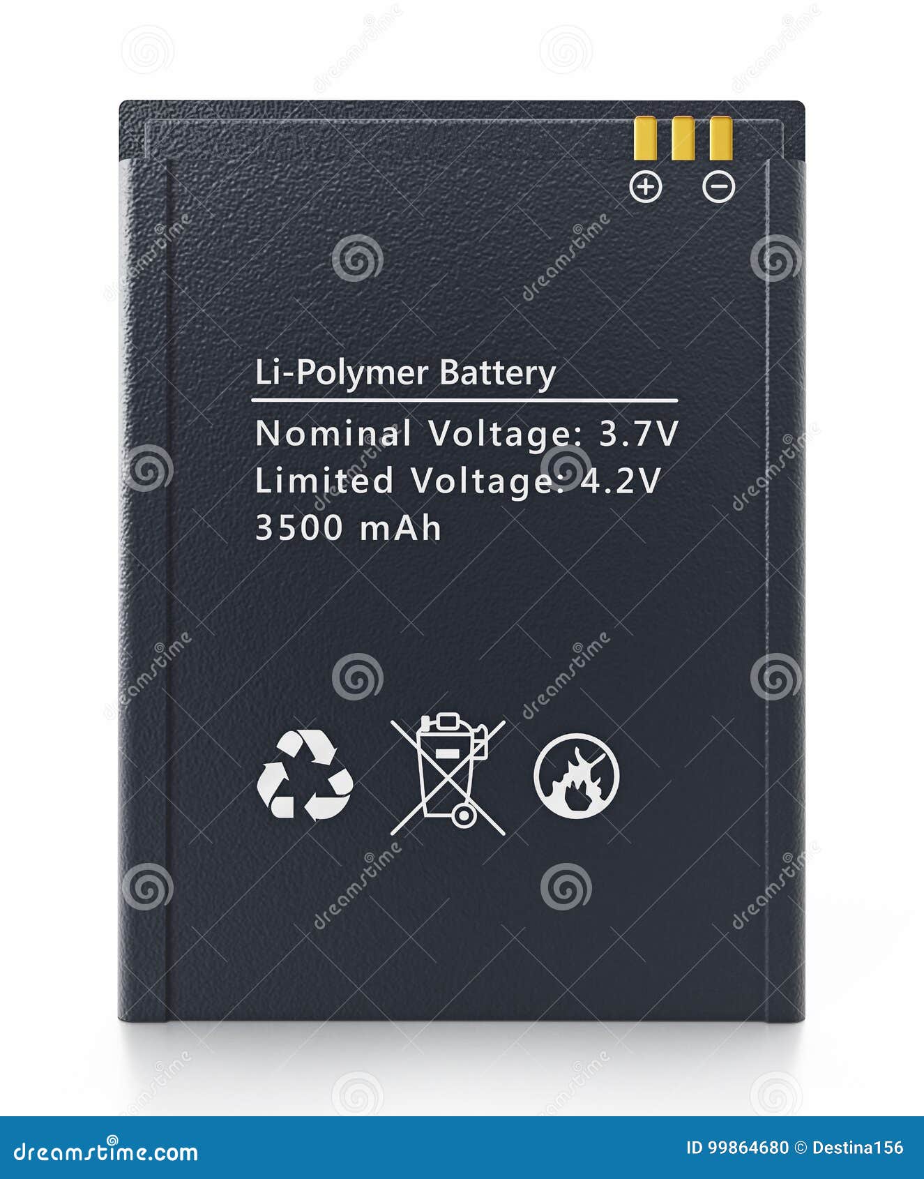Smartphone Lithium Ion Battery In Black And White. Simple Isolated ...