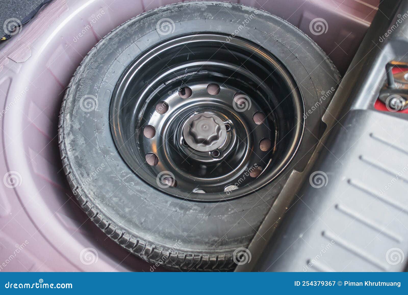 Spare Tire in the Modern Compact Car Stock Image - Image of modern ...