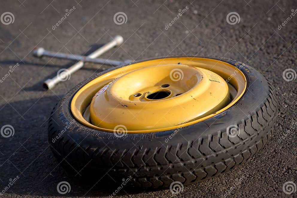Spare wheel of a car stock photo. Image of sport, change - 35337358