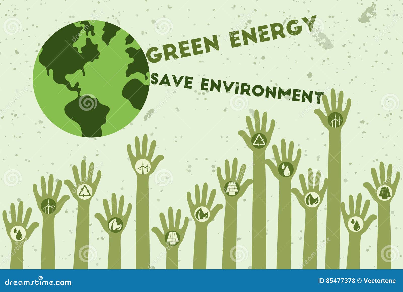 Sparen Milieu En Groen Machtsconcept Vector Illustratie - Illustration ...