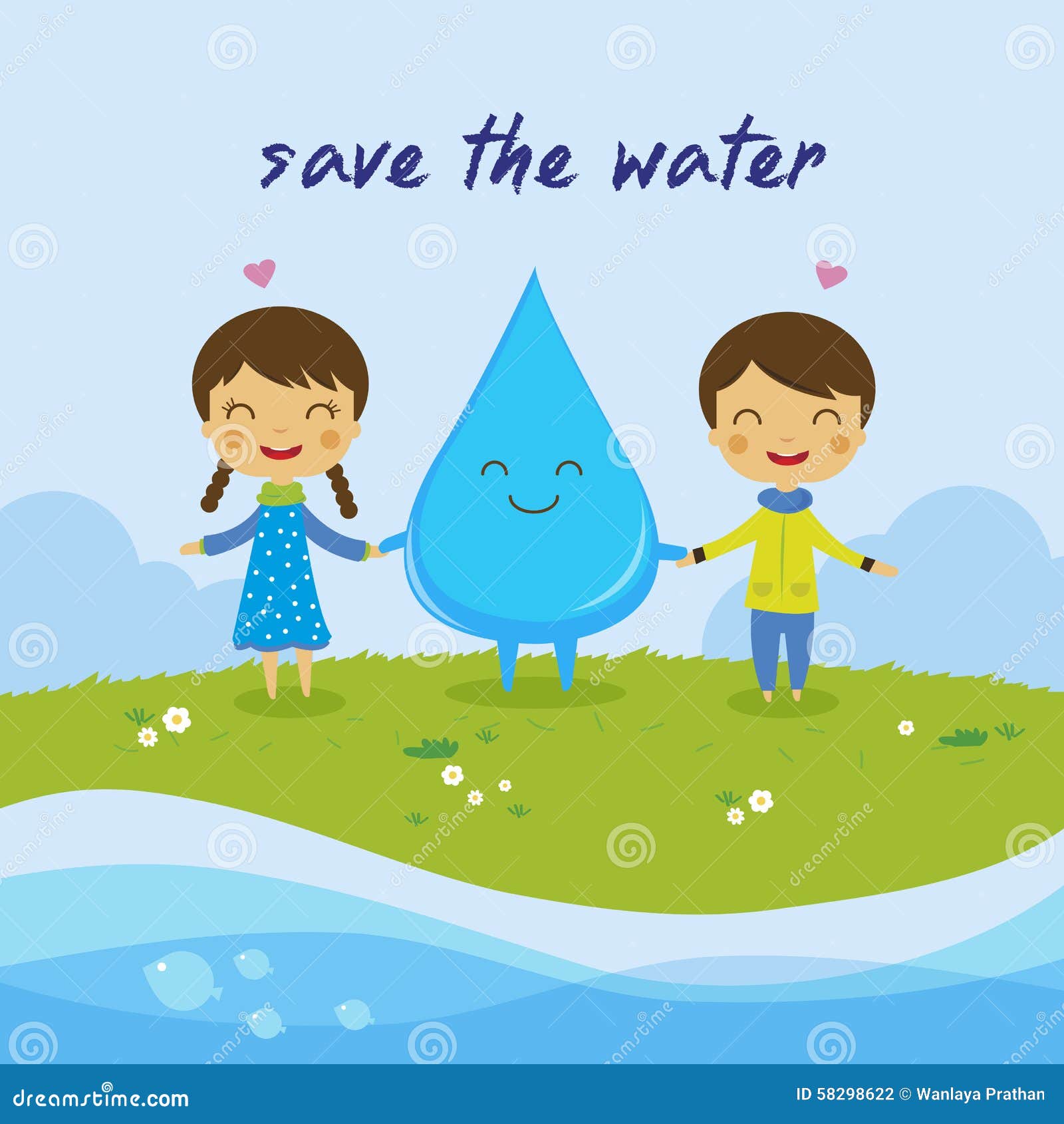 Sparen Water-behalve De Wereld Vector Illustratie - Illustration of ...