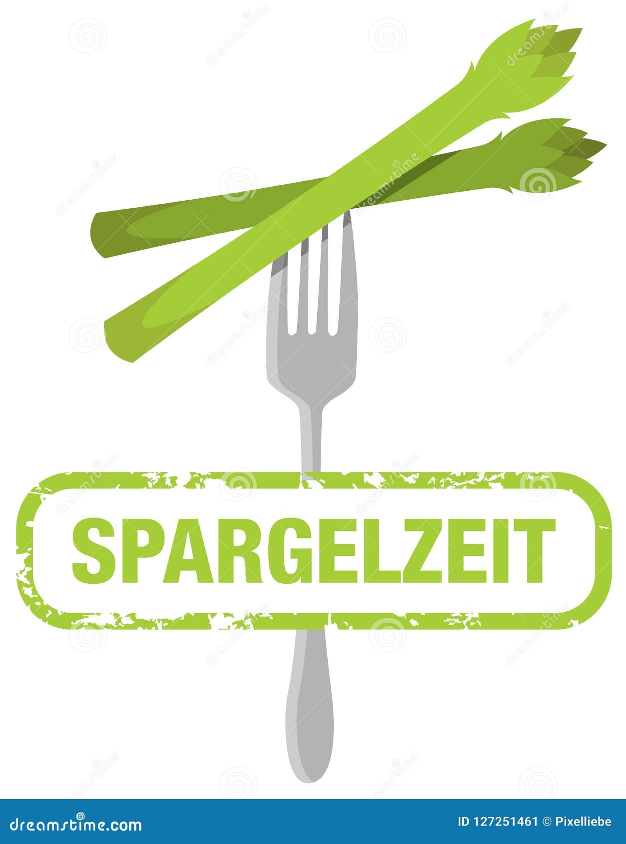 Spargelzeit Asparagus Time German Vector Stock Vector - Illustration of ...