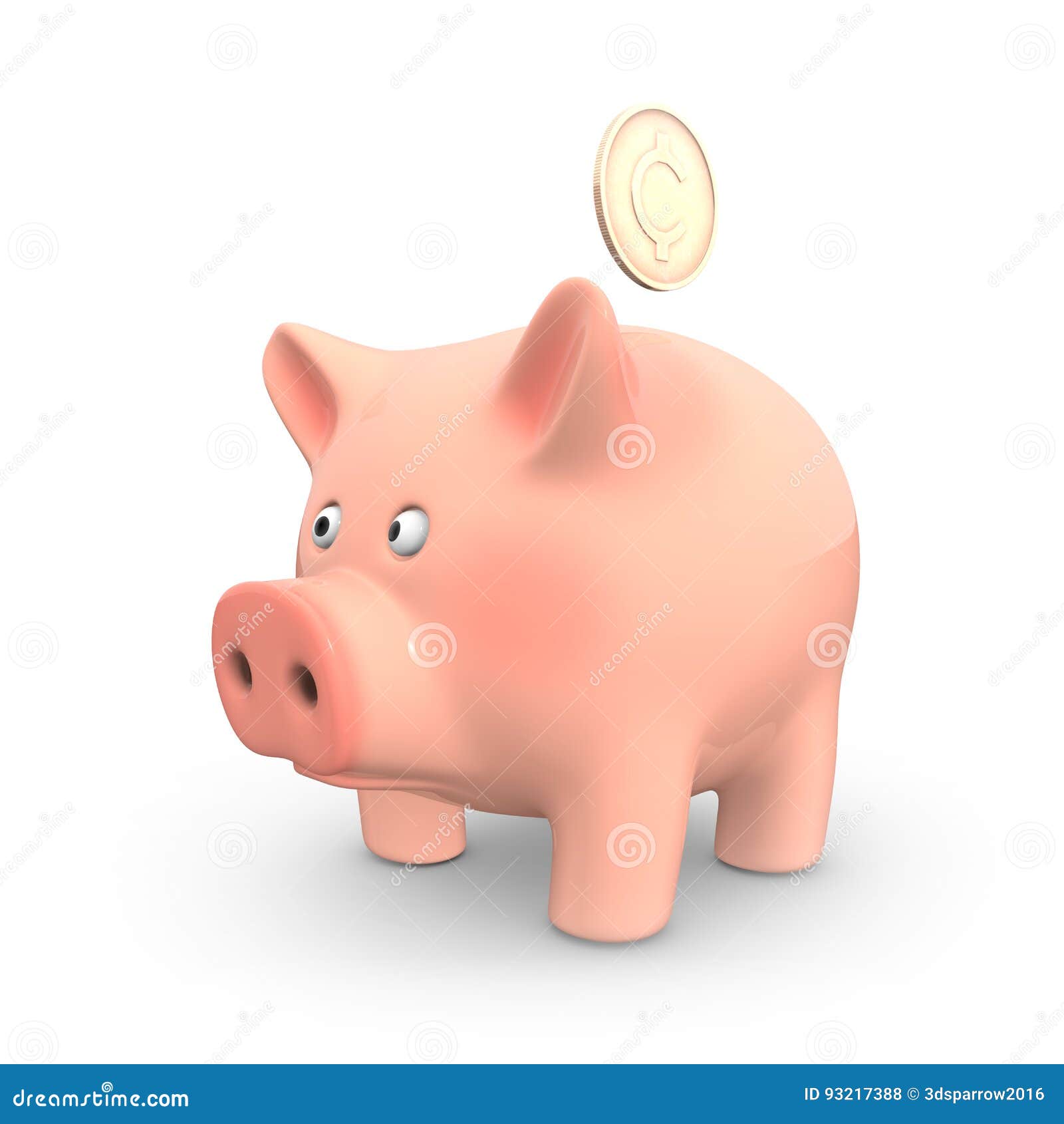 Spargris 3d och guld- mynt stock illustrationer. Illustration av affär ...