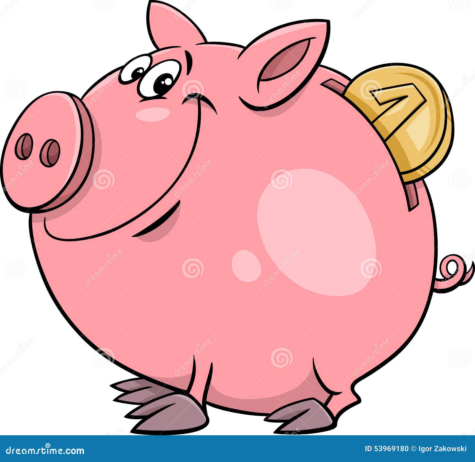 Spargris Med Mynttecknade Filmen Vektor Illustrationer - Illustration ...