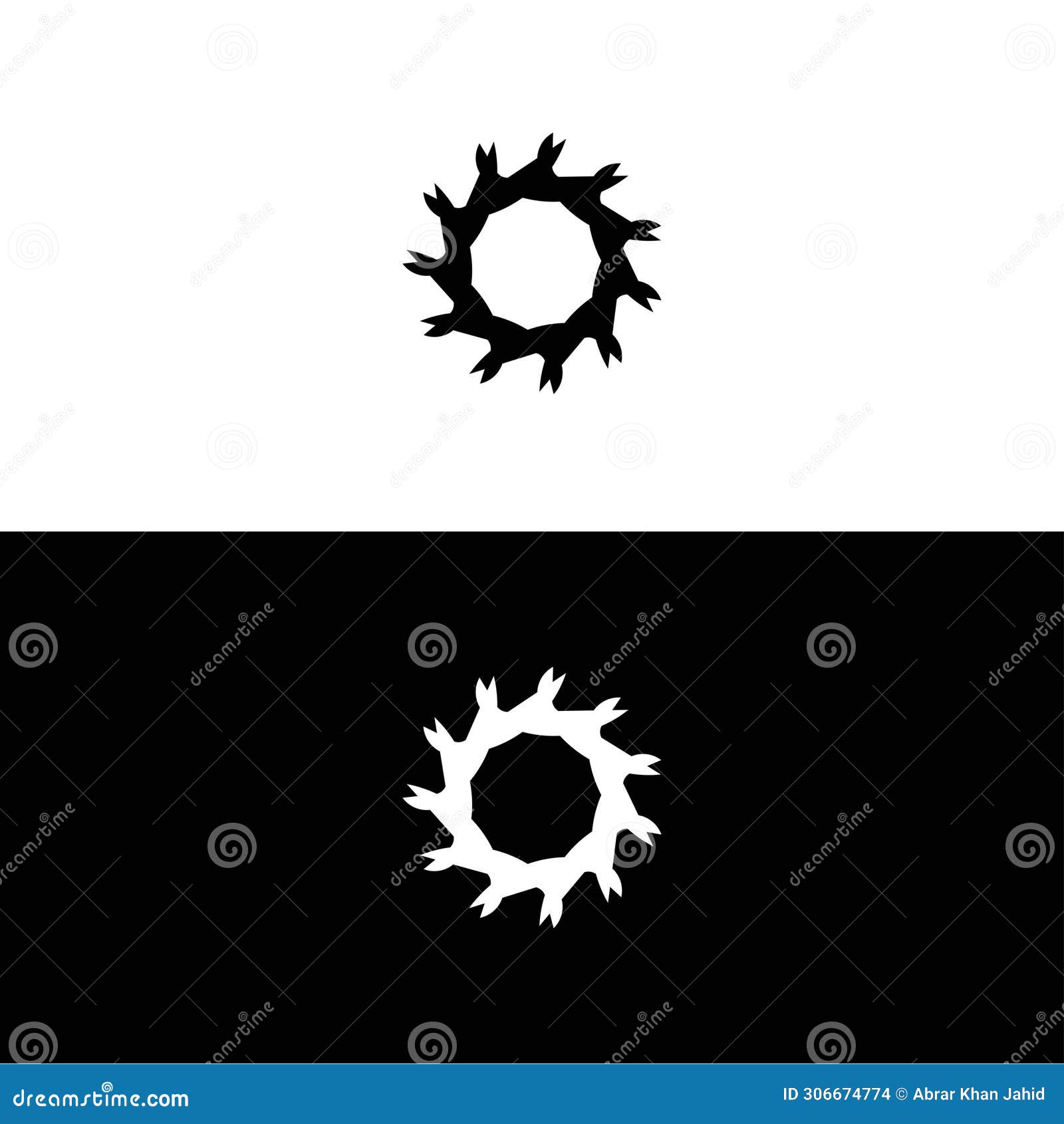Spark Circle Logo Design Template . Black and White Circle Logo Stock ...