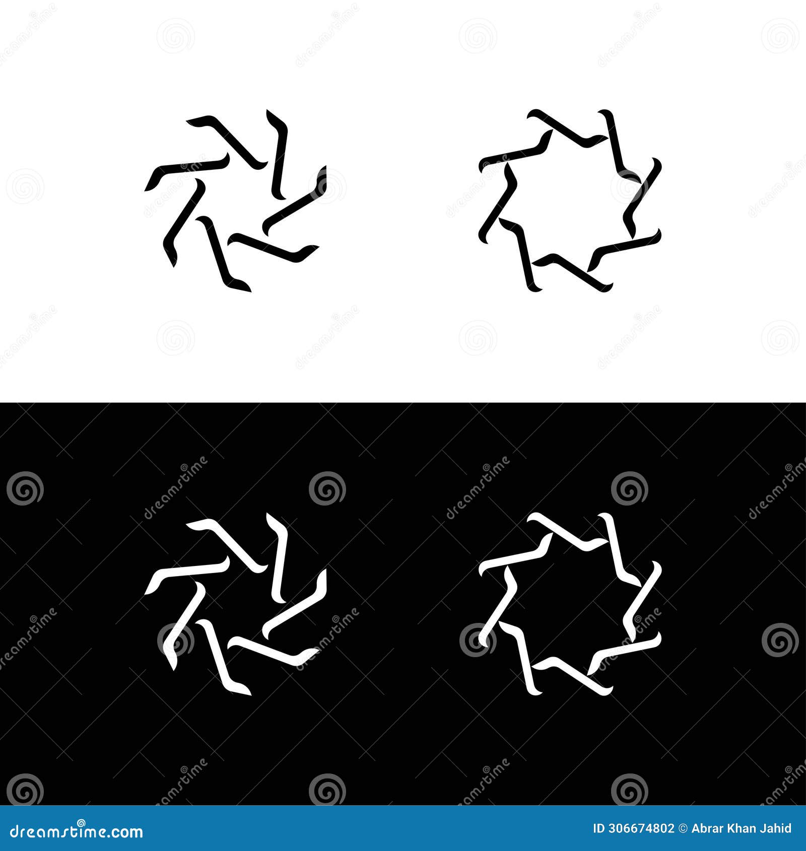 Spark Circle Logo Design Template . Black and White Circle Logo Stock ...