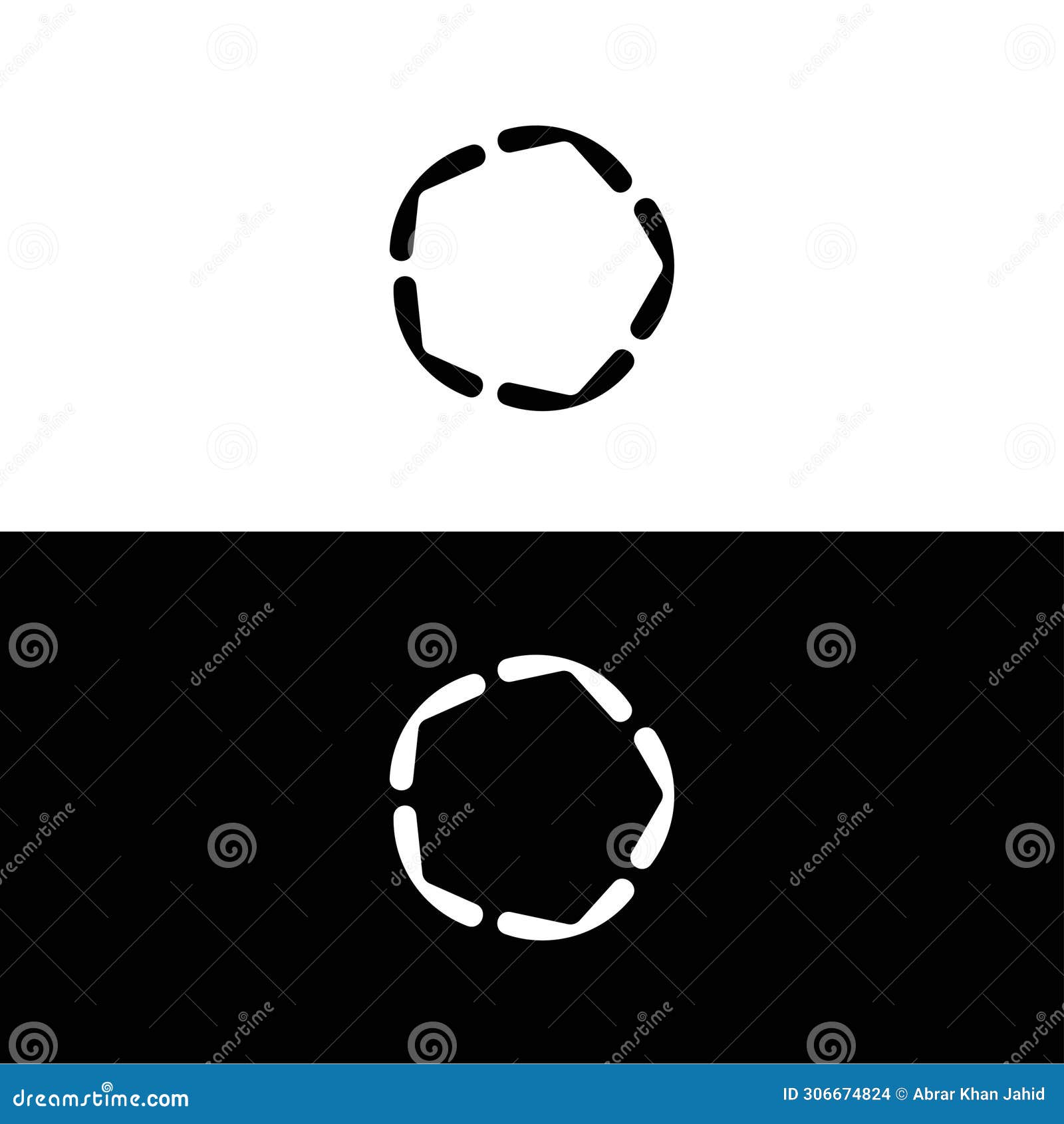 Spark Circle Logo Design Template . Black and White Circle Logo Stock ...