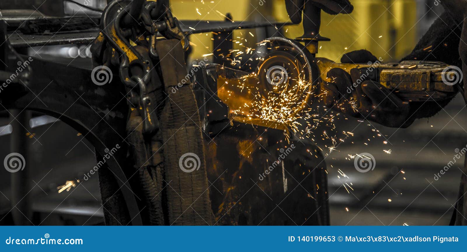 Spark Drill Hand Tool Worker Stock Image - Image of light, manual ...