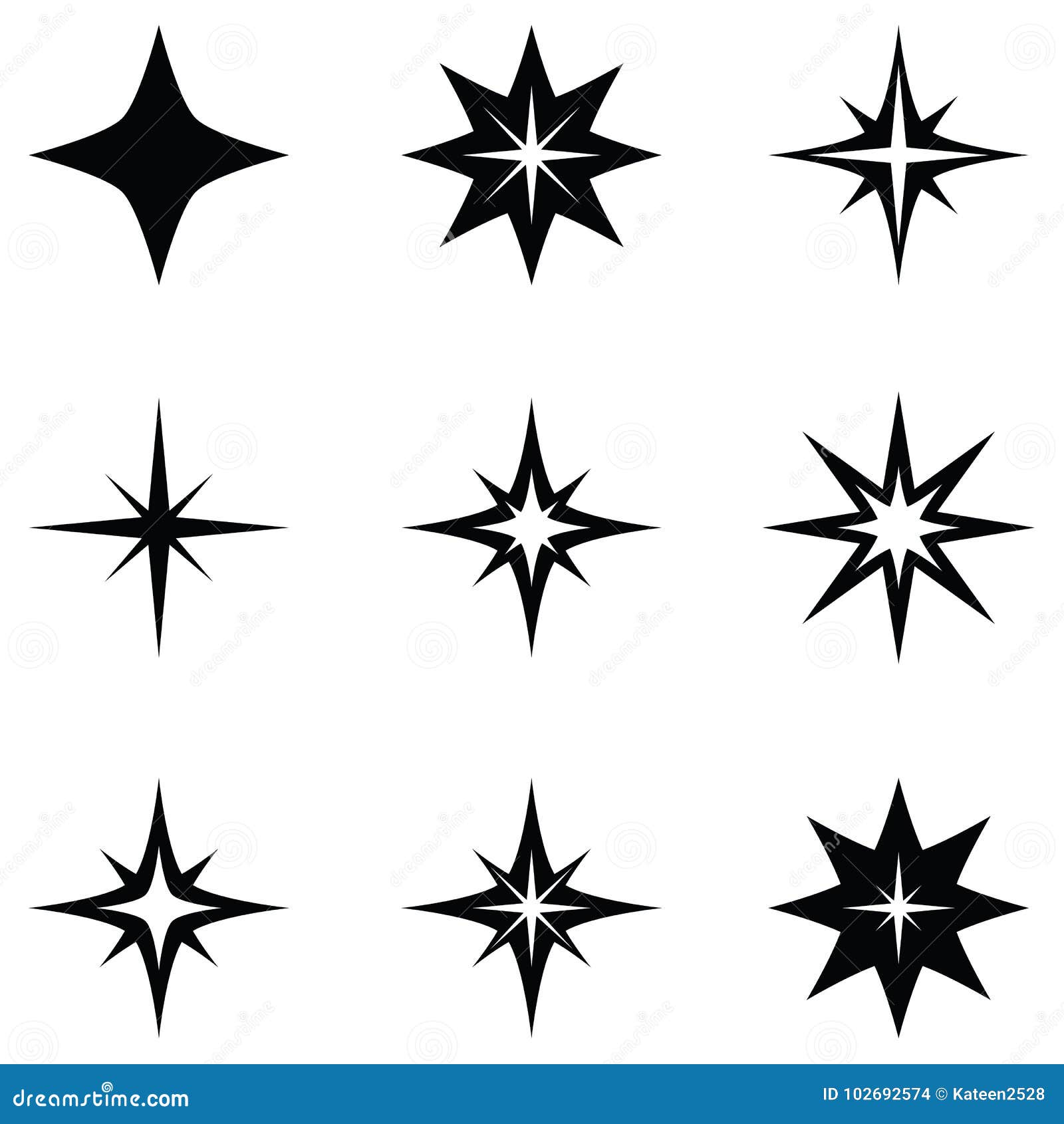 The spark icon set stock vector. Illustration of flash - 102692574