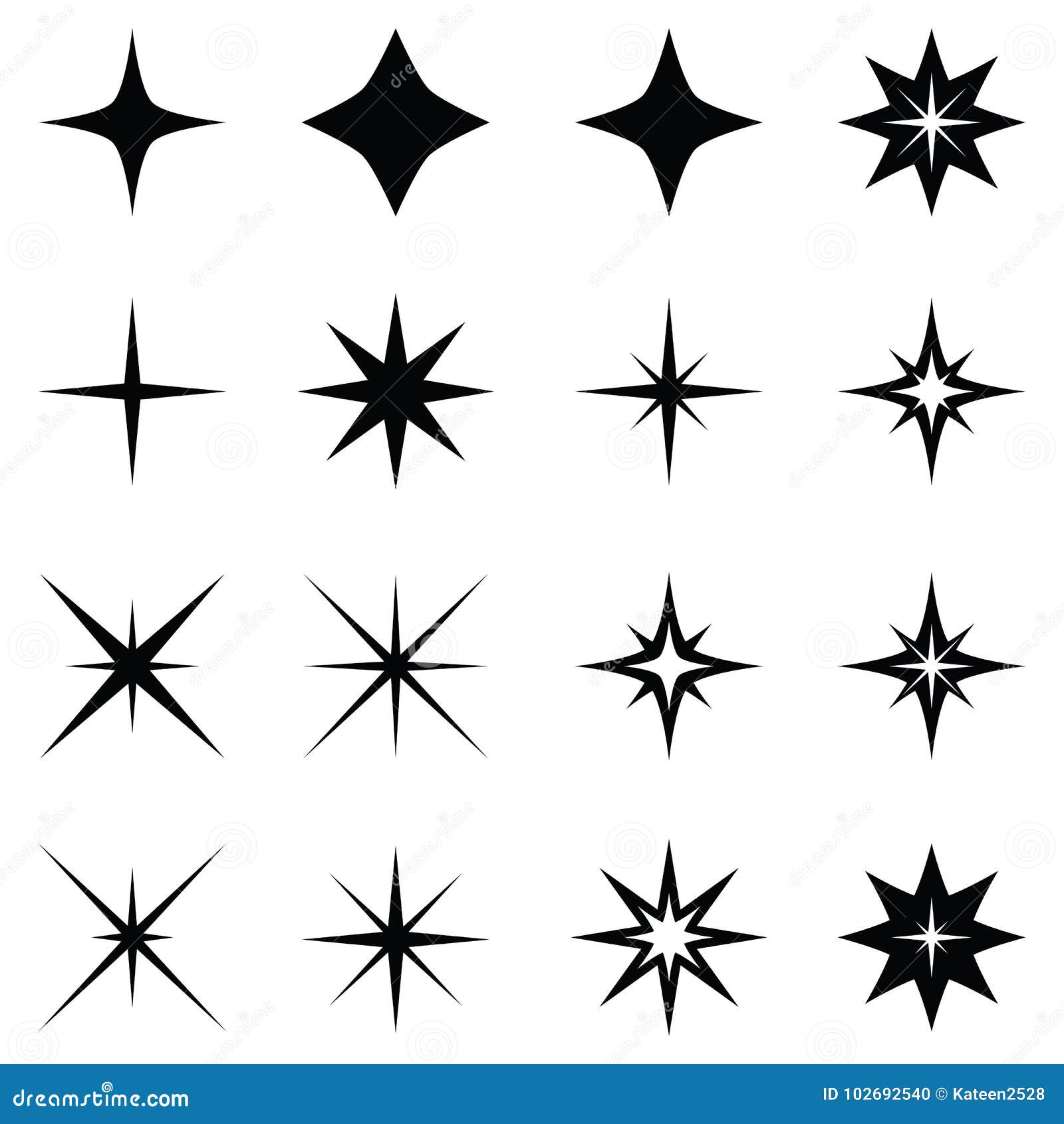 The spark icon set stock vector. Illustration of flash - 102692540