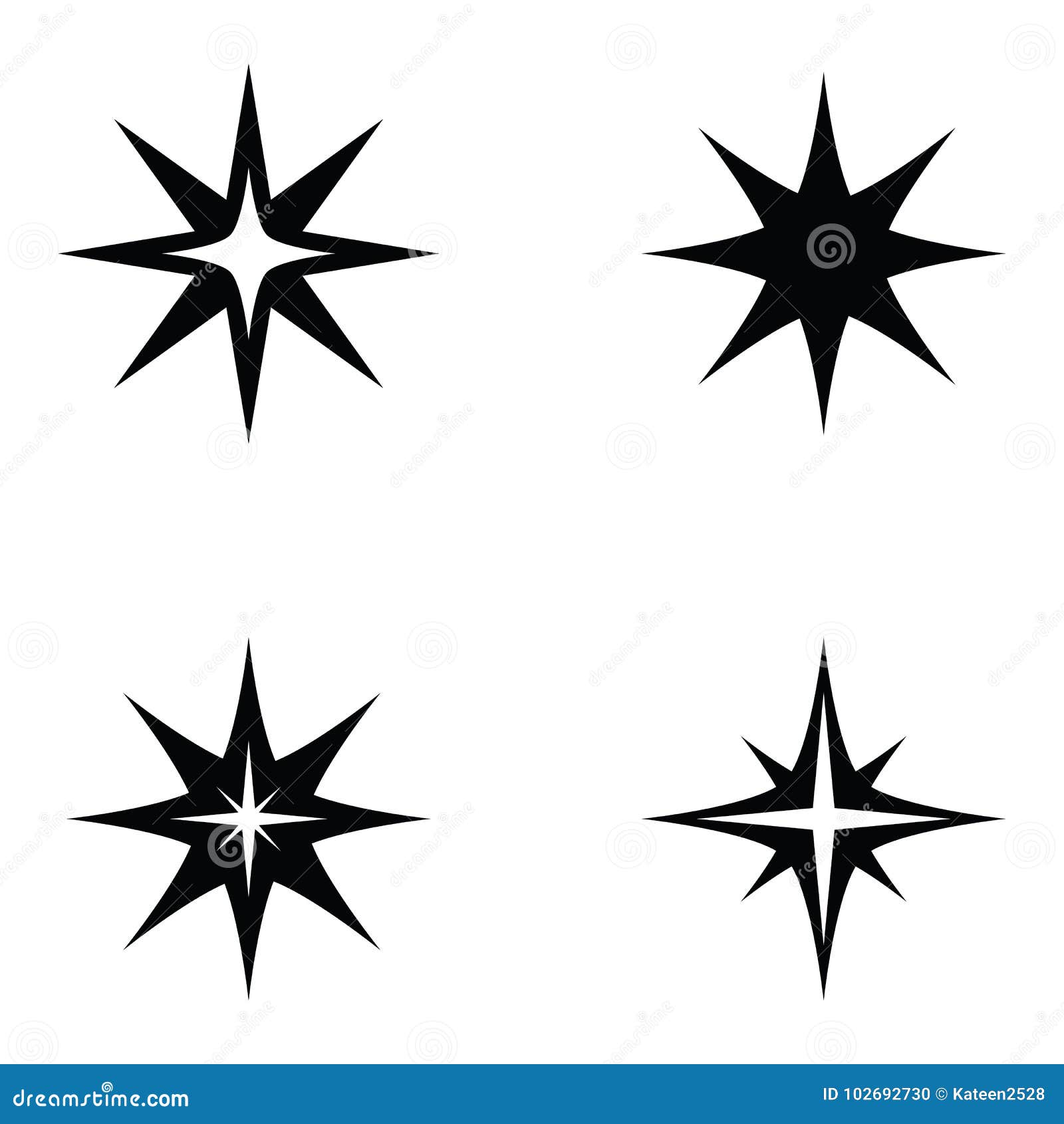 The spark icon set stock vector. Illustration of glitter - 102692730