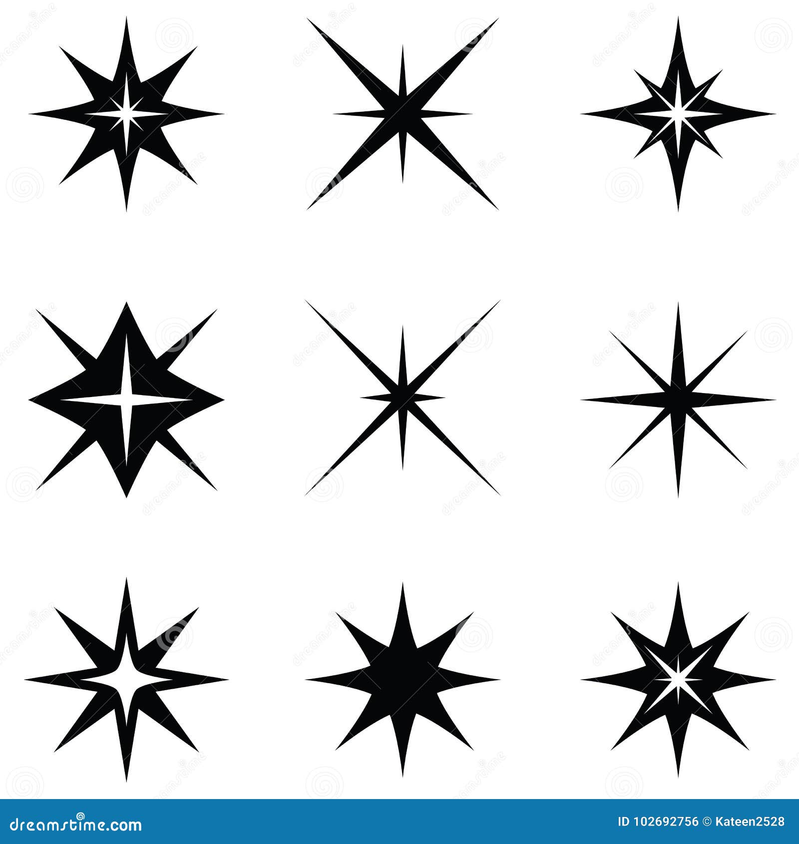 The spark icon set stock vector. Illustration of abstract - 102692756
